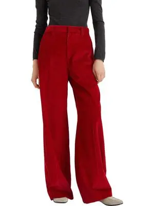 Brunello Cucinelli Corduroy Wide-leg Trousers - Red