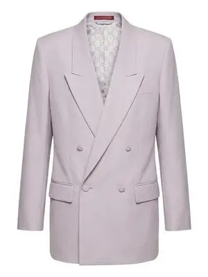 Gucci Double-breasted Peak Lapel Gabardine Jacket - Lavender