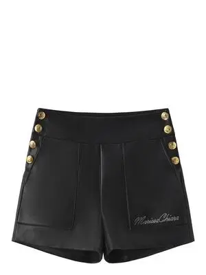 Marissa Chiara Embellished Button Shorts - Black