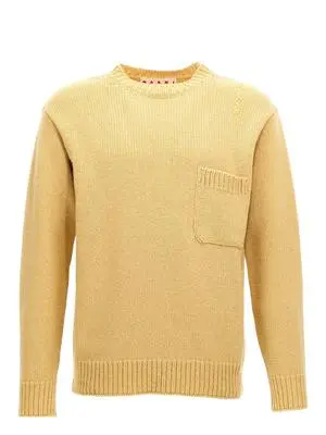 Marni Logo-embroidered Knitted Jumper - Yellow