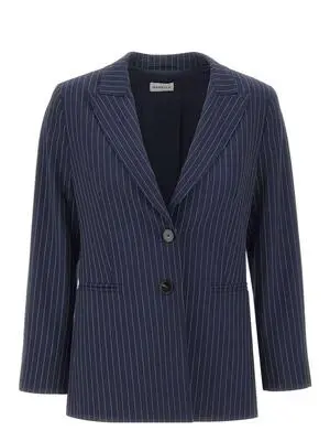 Marella Striped Blazer - Black