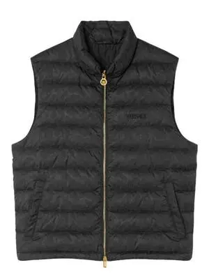 Versace Stand Collar Puffer Vest - Black