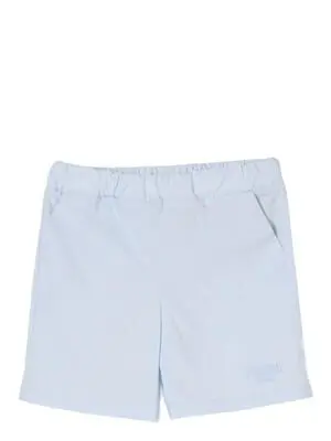 Fendi Logo Embroidered Poplin Shorts - Blue