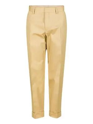 Dries Van Noten Tapered Casual Pants With Fold-down Hem - Beige