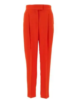Hugo Boss Pleated Detail Tailored Trousers - Red