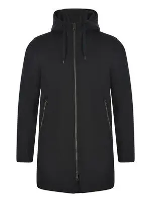 Herno Drawstring Hooded Casual Jacket - Dark Blue