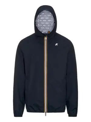 K-WAY K-Way Hooded Zip-Up Jacket With Logo Print Black