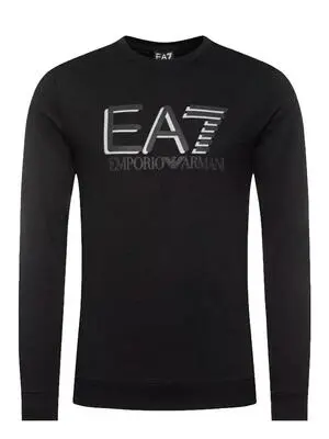 EA7 Logo Printed Pullover - Black