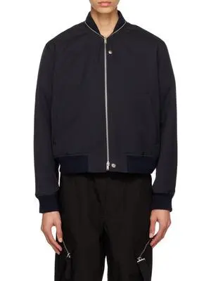 JIL SANDER Zip-up Long-sleeved Bomber Jacket - Black