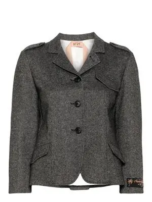 N.21 Mélange Effect Jacket - Black And White