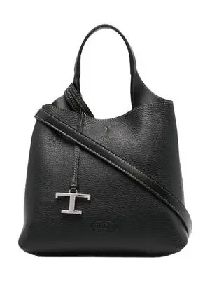 TOD'S Logo Plaque Tote Bag - Black