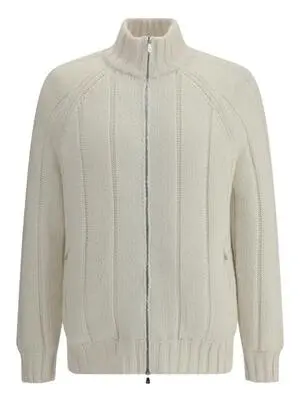Brunello Cucinelli Ribbed Zip-front Cashmere Cardigan - Gray