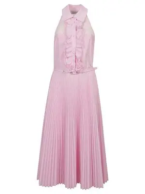 ERMANNO FIRENZE Sleeveless Pleated Midi Dress - Pink