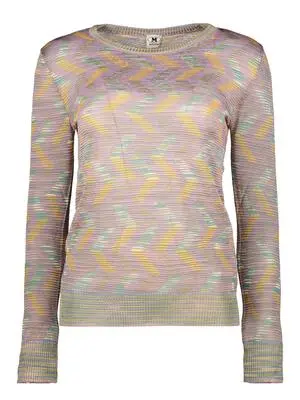 Missoni Zigzag Crewneck Knitted Sweater - Light Pink