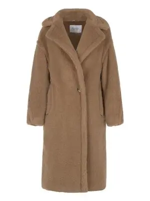 Max Mara Max Mara Double-Breasted Long Teddy Coat Camel