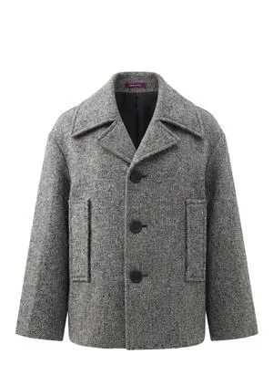 Gucci Double Cotton Wool Caban - White And Black