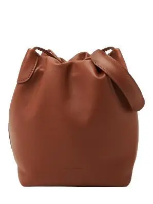 LORO PIANA Loro Piana Leather Bucket Bag With Drawstring Closure