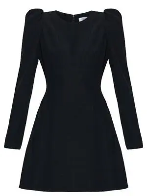 Alexander McQueen Puff-sleeved Flared Mini Dress - Black