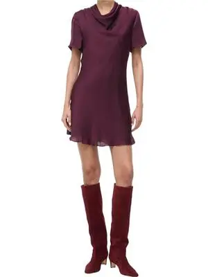 Staud Iris Silk Mini Dress - Red