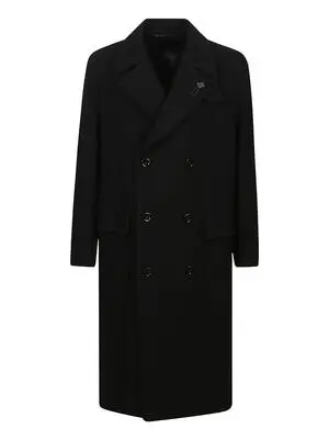 LARDINI Double-breasted Tailored Coat - Black