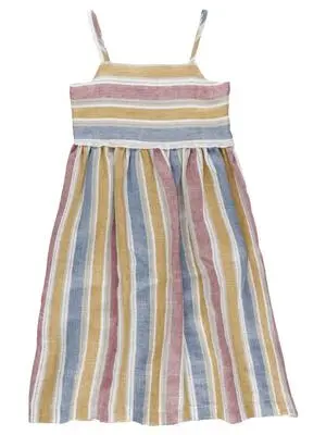 IL GUFO Il Gufo Striped Pleated Dress With Fringe Detail