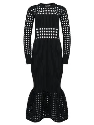 Alexander McQueen Medium Knitted Mesh Dress - Black