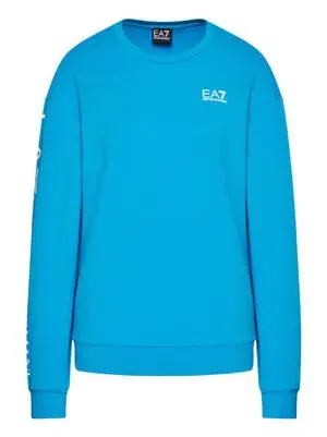 Emporio Armani Long Sleeve Crewneck With Logo Detail - Blue