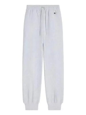 Celine Sweatpants In Cotton Fleece - Light Gray/black