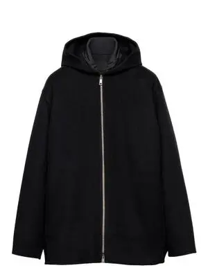 Prada Wool Jacket With Hood - Black