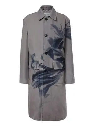 Dries Van Noten Long-sleeved Printed Windbreaker Jacket - Grey