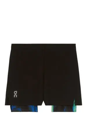 On Pace Elastic Waist Shorts With Built-in Compression - Black