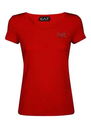 Emporio Armani Embellished Logo T-shirt - Red