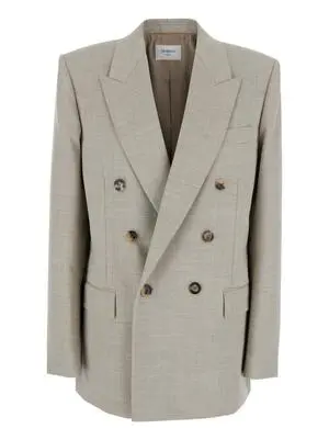 Saint Laurent Cassandre Double-breasted Blazer - Grey
