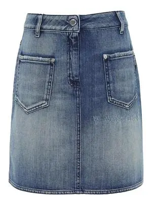 Moschino Denim Skirt With Double Pocket Design - Blue