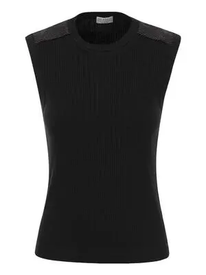 Brunello Cucinelli Sleeveless Knit Top - Black