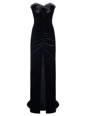 Alessandra Rich Lace-detailing Maxi Dress - Black