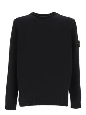 Stone Island Stone Island Compass Motif Crew Neck Sweatshirt Blue