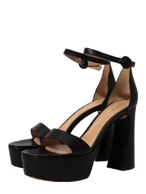 GIANVITO ROSSI Open-toe Platform Sandals With Adjustable Ankle Strap - Black
