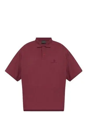 Balenciaga Logo Embroidered Polo Shirt - Red