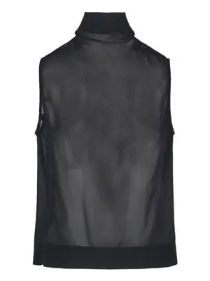 Rick Owens High Neck Sleeveless Top - Black