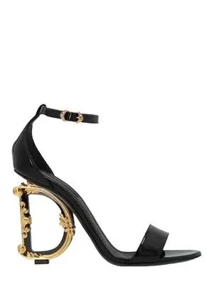 Dolce & Gabbana Baroque Dg Heel Sandals - Black