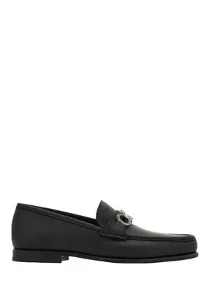 FERRAGAMO Gancini Detail Loafers - Black