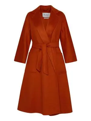 Max Mara Belted Cashmere Coat - Red