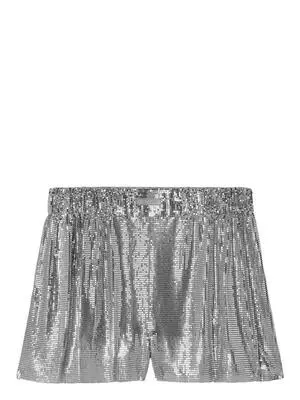 Versace Sequin Embellished Shorts - Silver