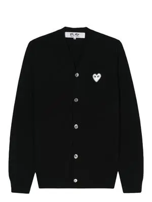Comme Des Garçons Heart Patch Cardigan - Black