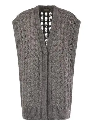 Herno Sleeveless Knitted Cardigan - Gray
