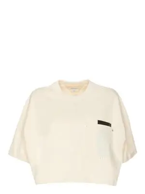 BOTTEGA VENETA Bottega Veneta Short-Sleeved Cropped T-Shirt With Logo Pocket