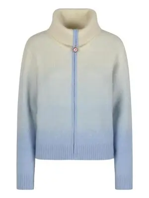 Casablanca Gradient Zip-up Cardigan - Gray