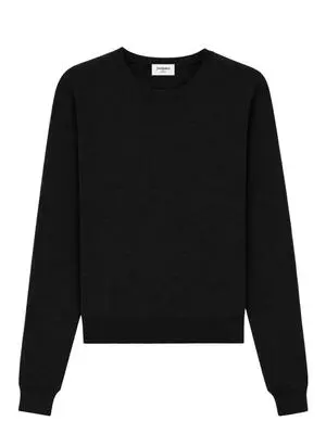 Saint Laurent Cassandre Crewneck Jumper - Black