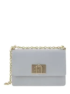 Furla Flip Shoulder Bag With Chain Strap - Gray